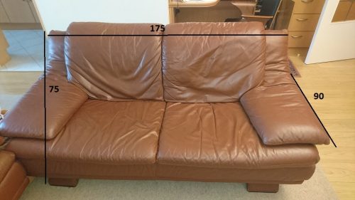 Divans en cuir brun
